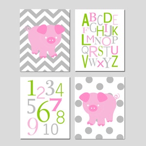 Pig Nursery Wall Art, Pig Nursery Decor, Pig Nursery Prints, Pig ...