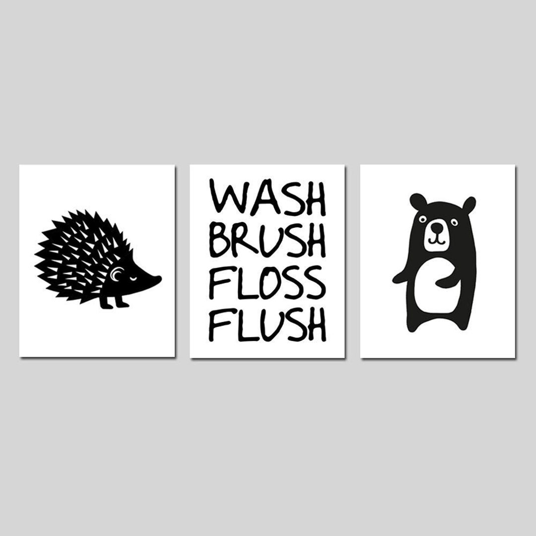 Woodland Bathroom Decor Woodland Bathroom Art Forest Animal Bathroom ...