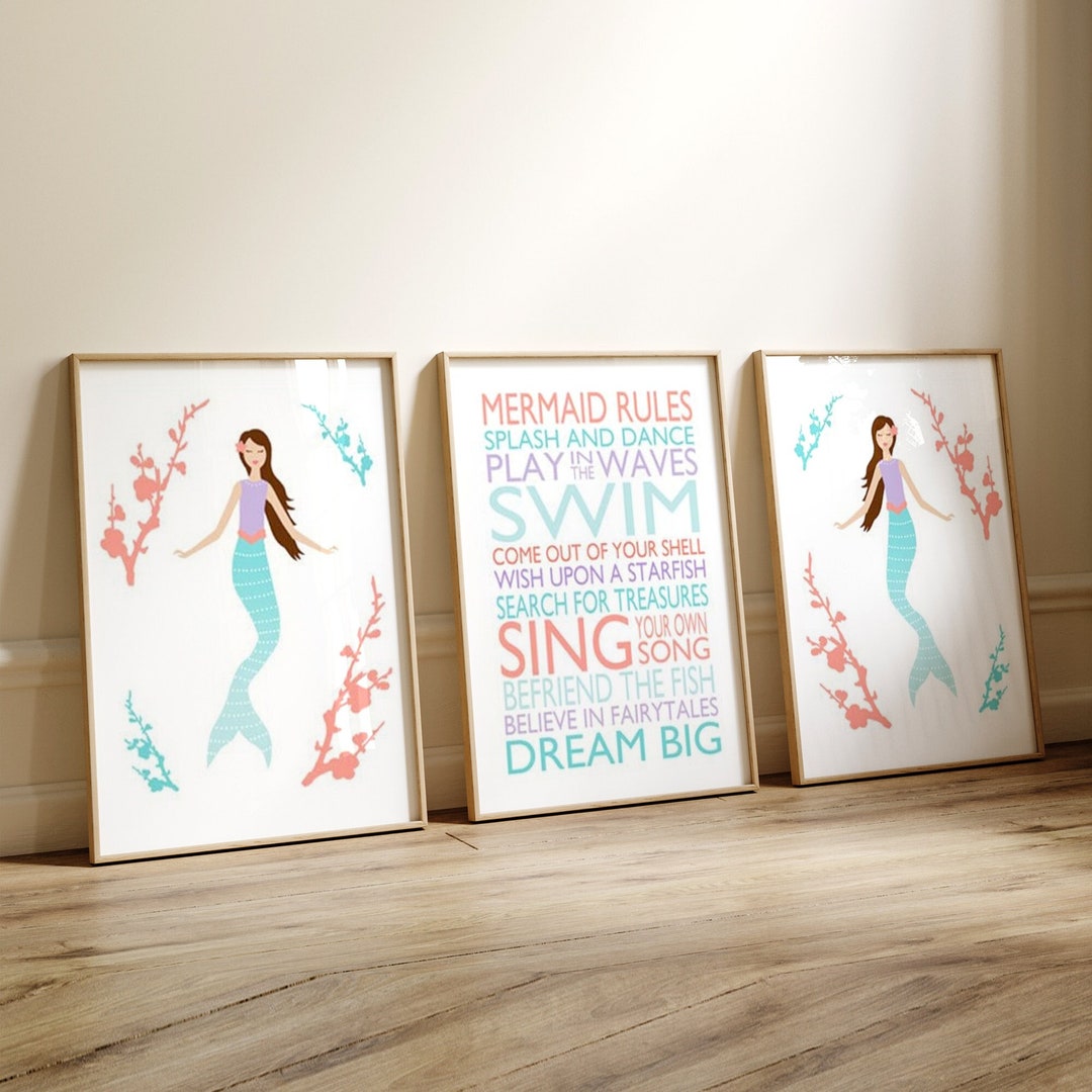 Mermaid Room Decor Mermaid Decor Mermaid Art Mermaid Rules Mermaid ...