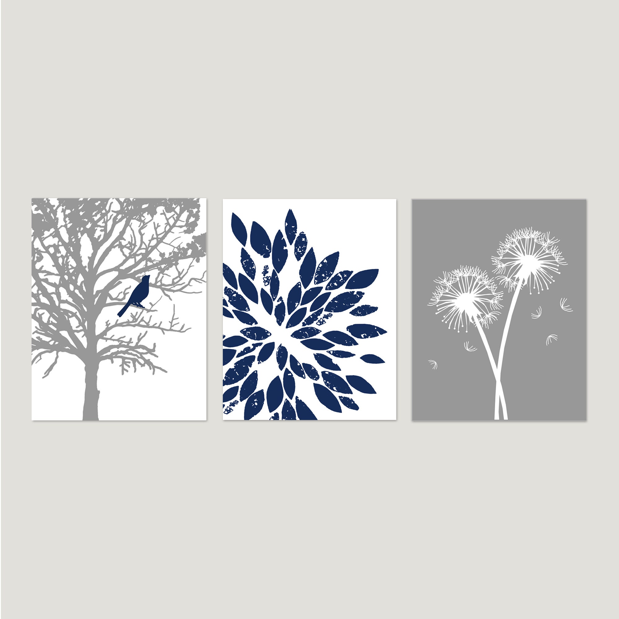 Nature Wall Art Set of 3 Nature Prints Bird Decor Guest | Etsy