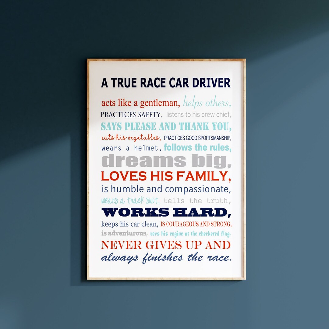 Race Car Nursery Art Race Car Pit Crew Nursery Decor Transportation ...