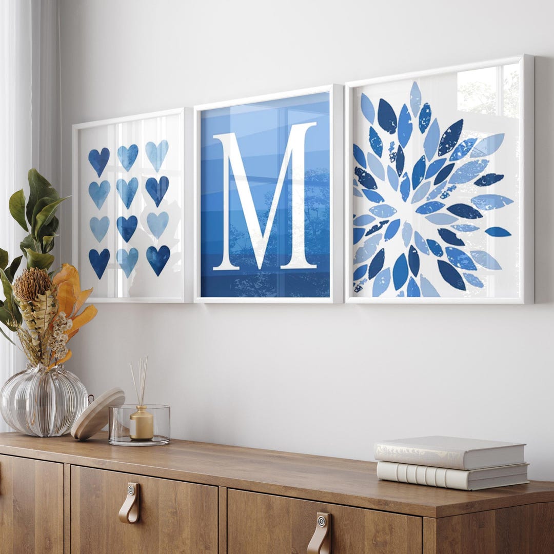 Tween Girl Gift, Blue Wall Art for Girl Room Decor, Heart Wall Art for ...