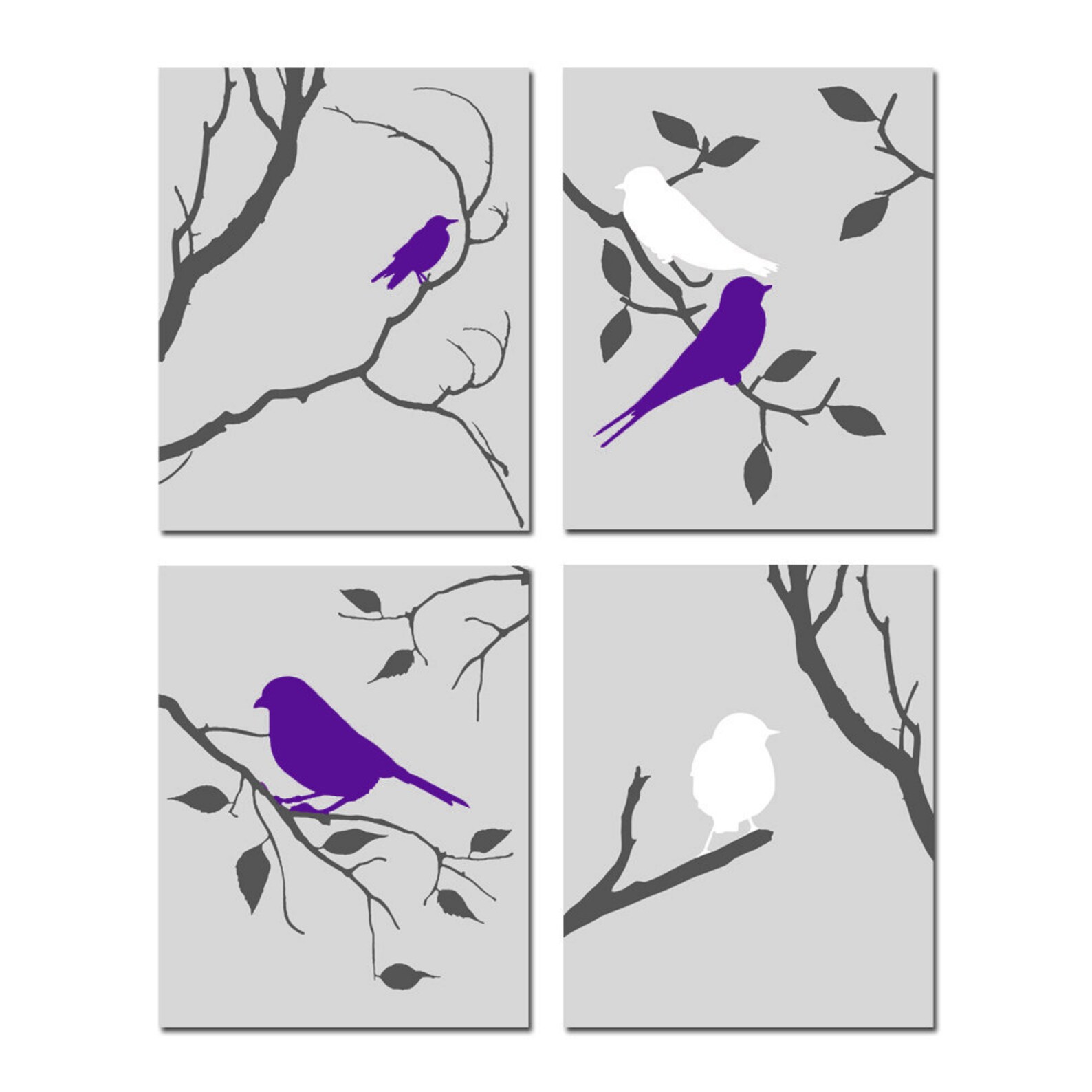 Bird Wall Decor Bird Wall Art Bird Artwork Set of 4 Birds | Etsy