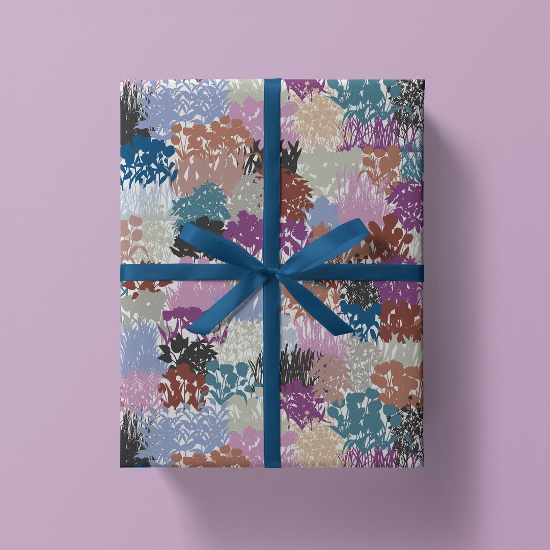 Floral Wrapping Paper With Matching Floral Gift Tags, Flower Wrapping ...