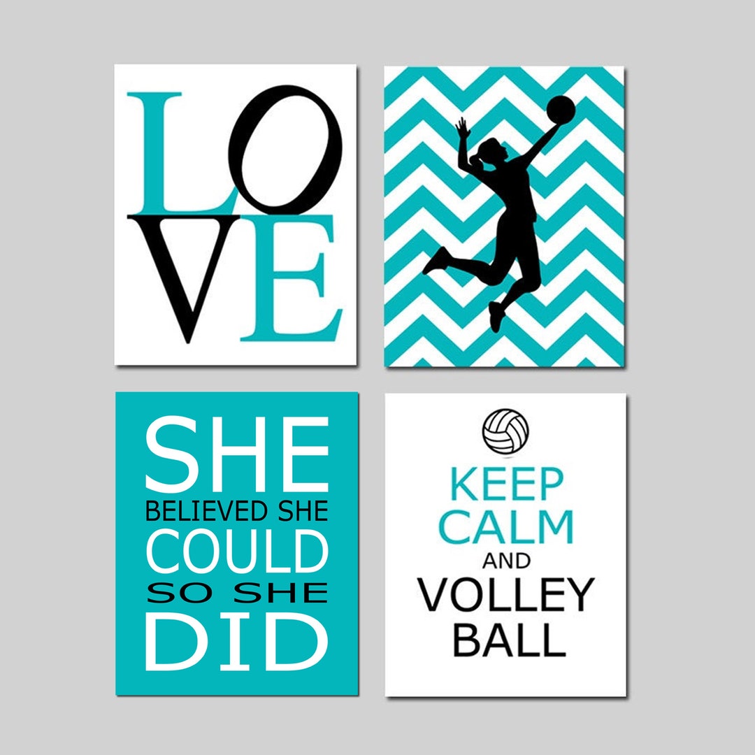 Girls Volleyball Decor, Girl Bedroom Art Volleyball Wall Art ...