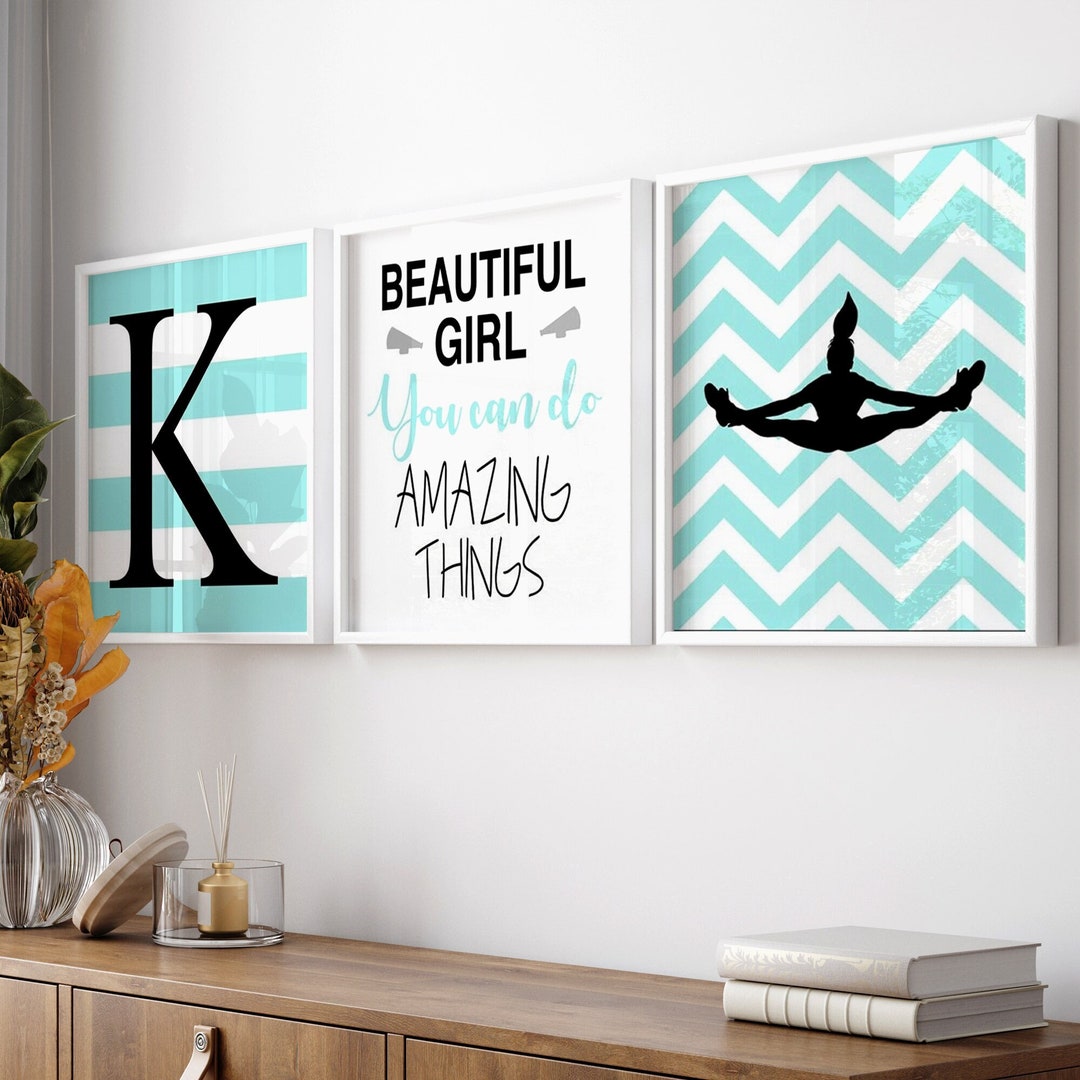 Cheerleader Wall Art, Cheerleading Gifts for Kids, Cheer Room Decor ...