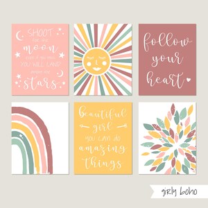 Girls Boho Decor, Girls Boho Room Decor, Boho Sunshine Print, Boho ...