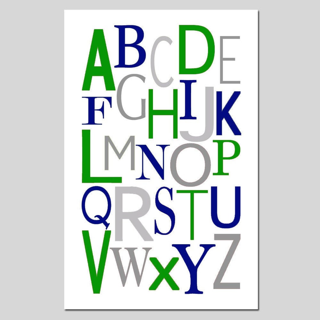 Alphabet Print Playroom Decor Kids Wall Art for Nursery - Etsy