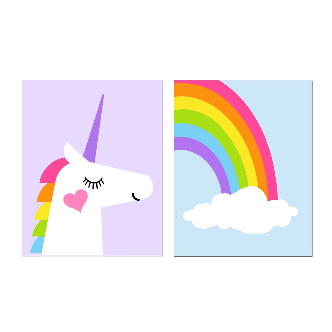 Rainbow Unicorn Decor Unicorn Rainbow Prints Rainbow Unicorn - Etsy