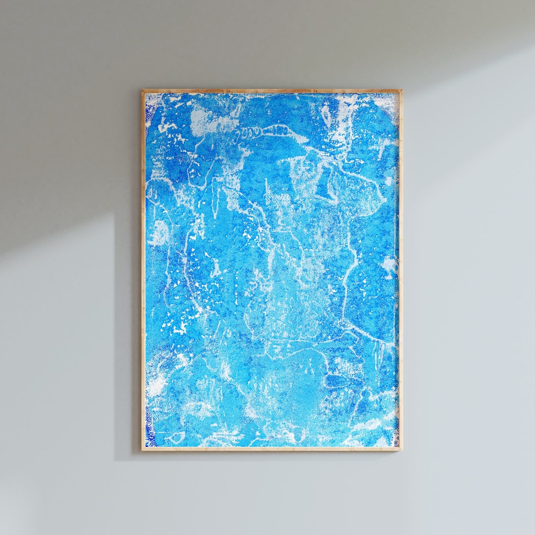 Blue Water Abstract Art, Beachy Abstract Wall Art Blue, Ocean Abstract ...