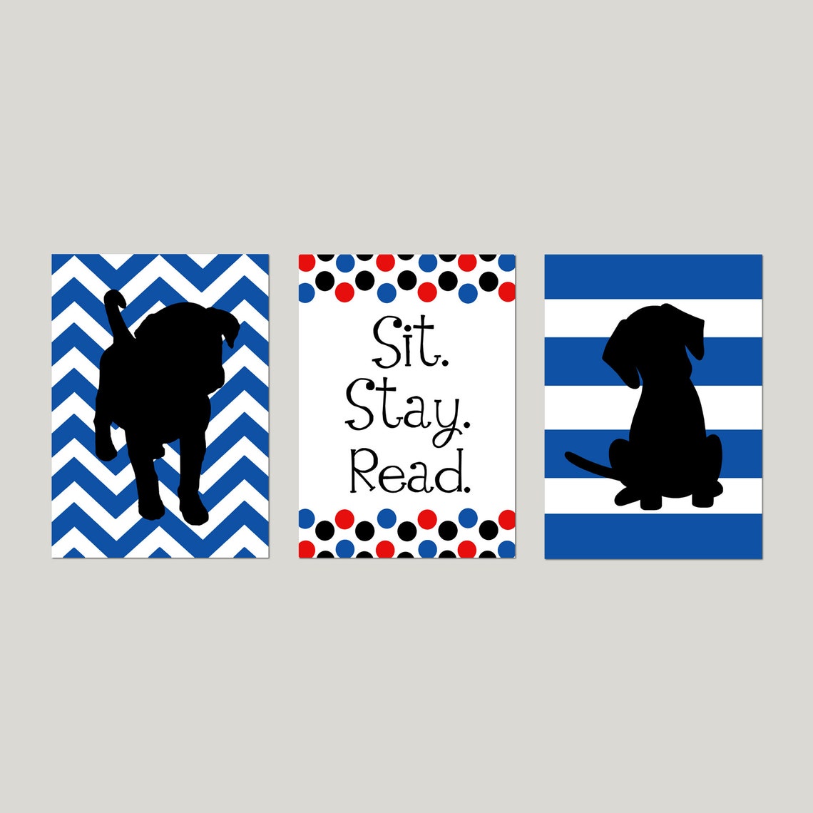 Sit Stay Read Puppy Dog Nursery Art Playroom Decor Classroom | Etsy