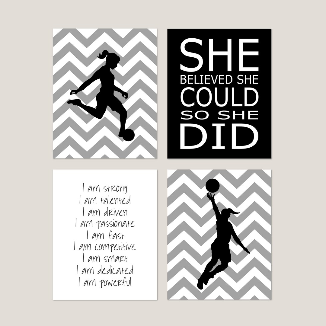 Girls Sports Decor for Girl Bedroom Decor, Girls Soccer Art, Girls ...