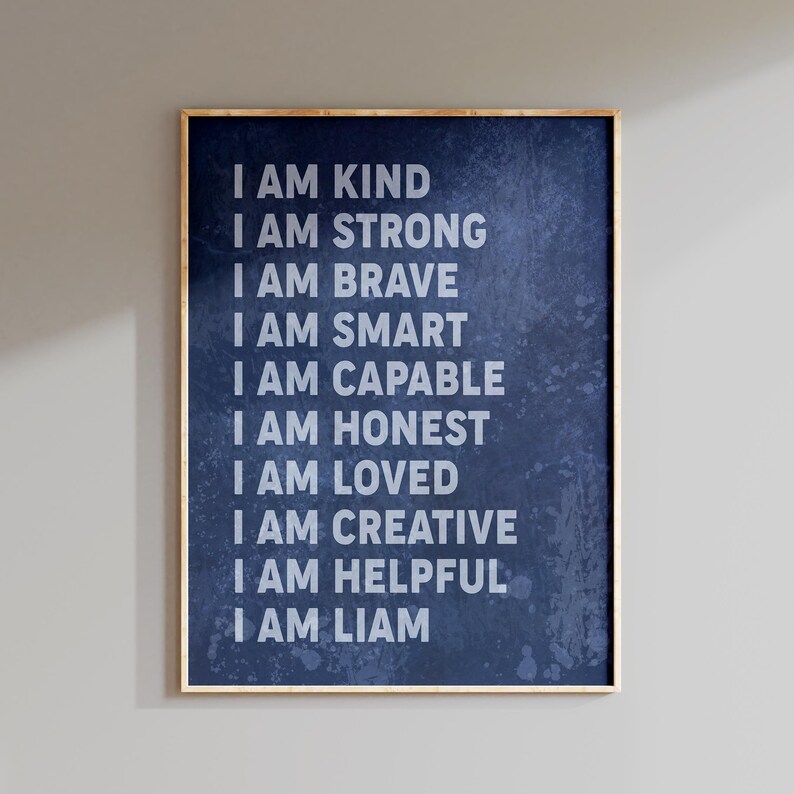Positive Affirmations for Boys Room Decor, Personalized Gift for Boy ...