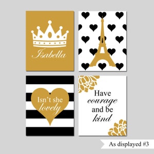 Gold Paris Decor Gold Black Paris Bedroom Decor Paris Bedroom Art Girl ...