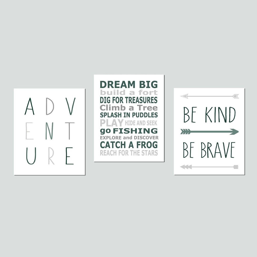 Boy Nursery Quotes Prints, Adventure Nursery Wall Art Quotes, Baby Boy ...