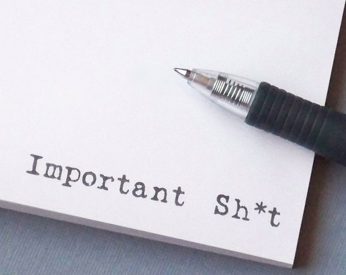 Set of 4 - Important Shit - Sticky Notes - Post Its - Faint Gray and ...