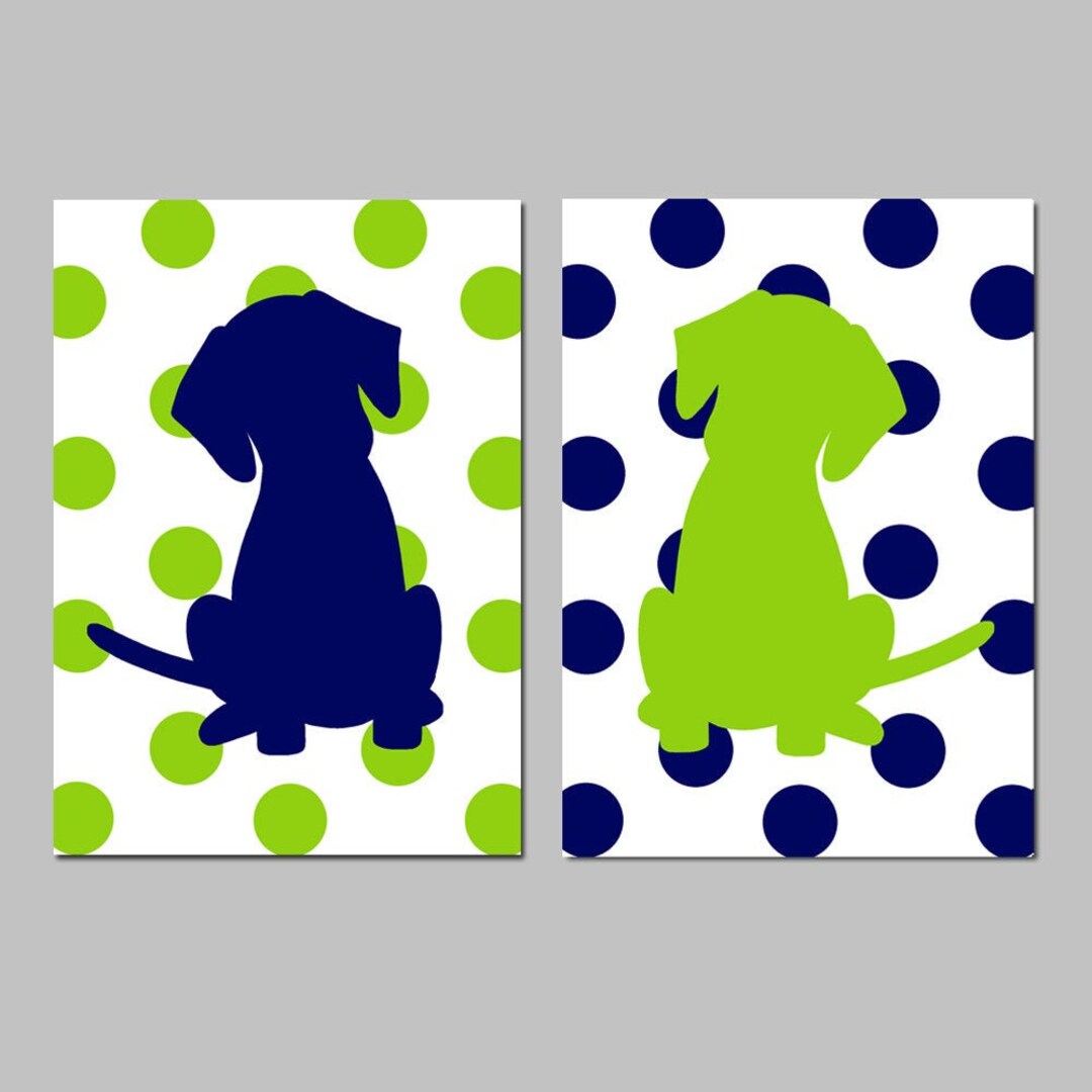 Polka Dot Puppy Dog Nursery Art, Puppy Nursery Art Puppy Pictures for ...