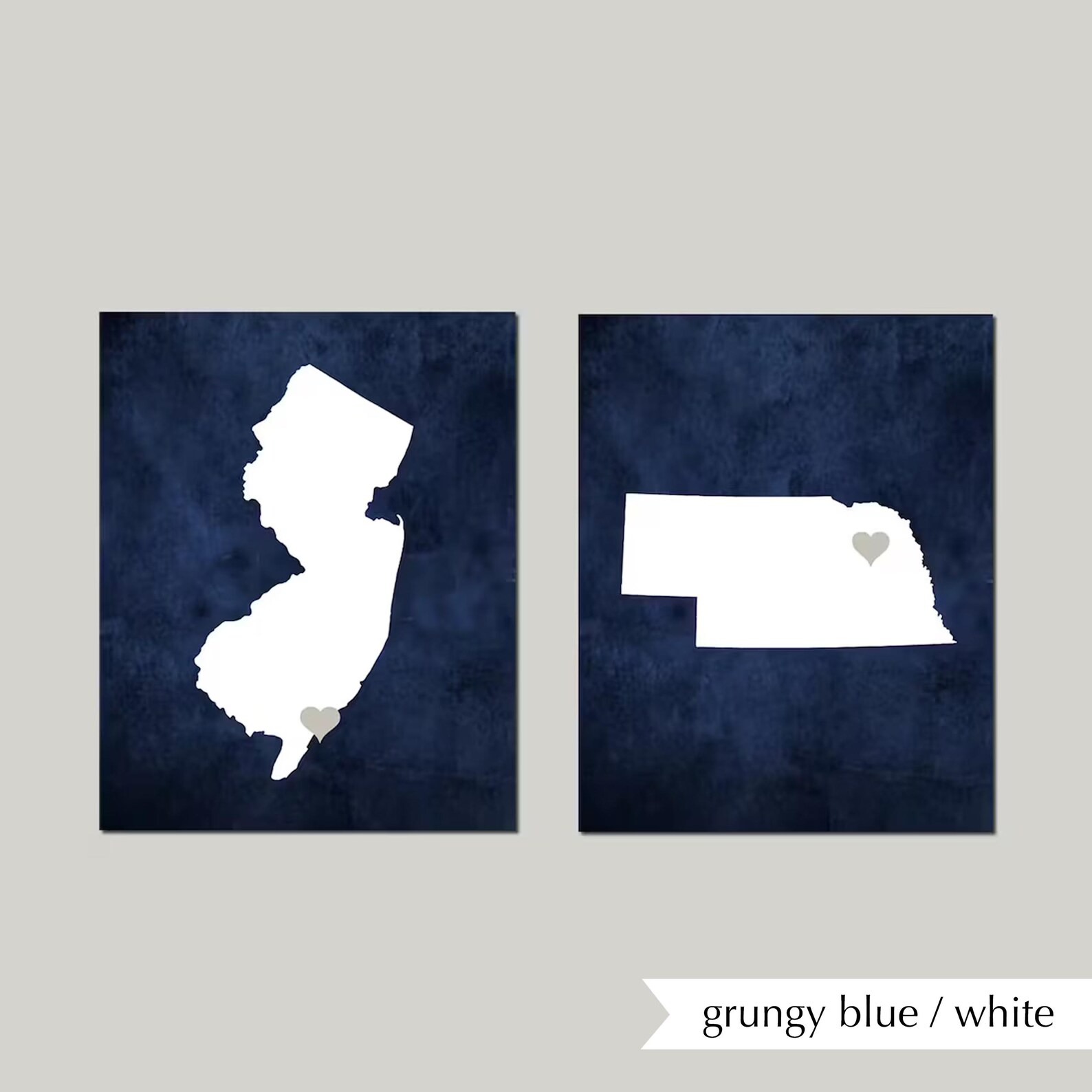 Two States Prints, Two States Wedding Gift, Two States Wall Art ...