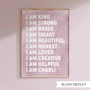 Positive Affirmations for Girls Room Decor, Personalized Gift for Girl ...