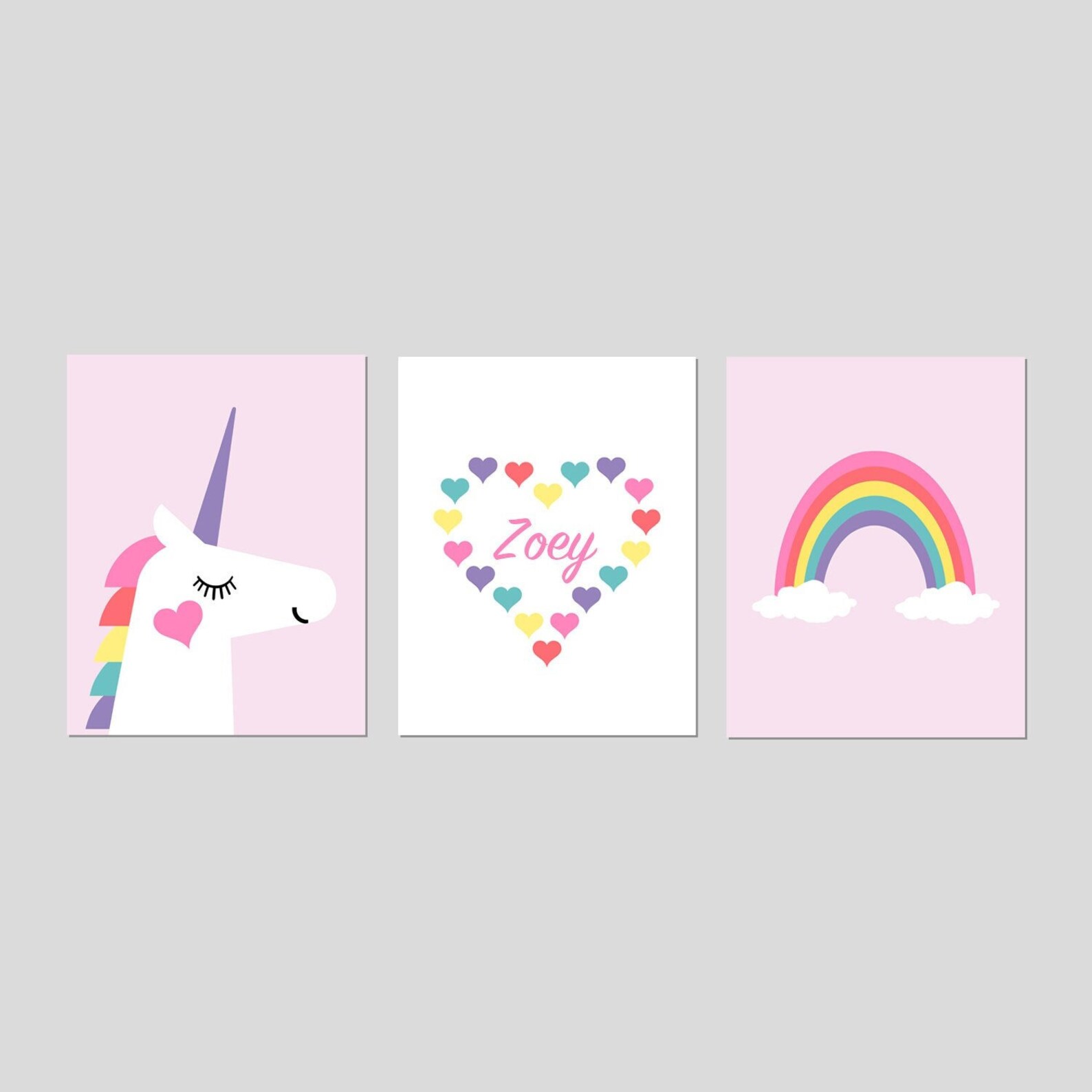 Unicorn Rainbow Art Young Girl Room Decor Unicorn Bathroom - Etsy
