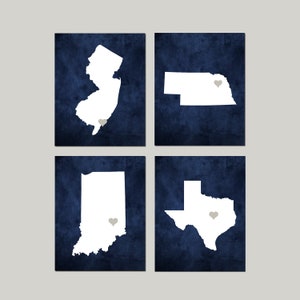Four States Wall Art, Four States Wall Decor, Set of 4 State Prints or ...