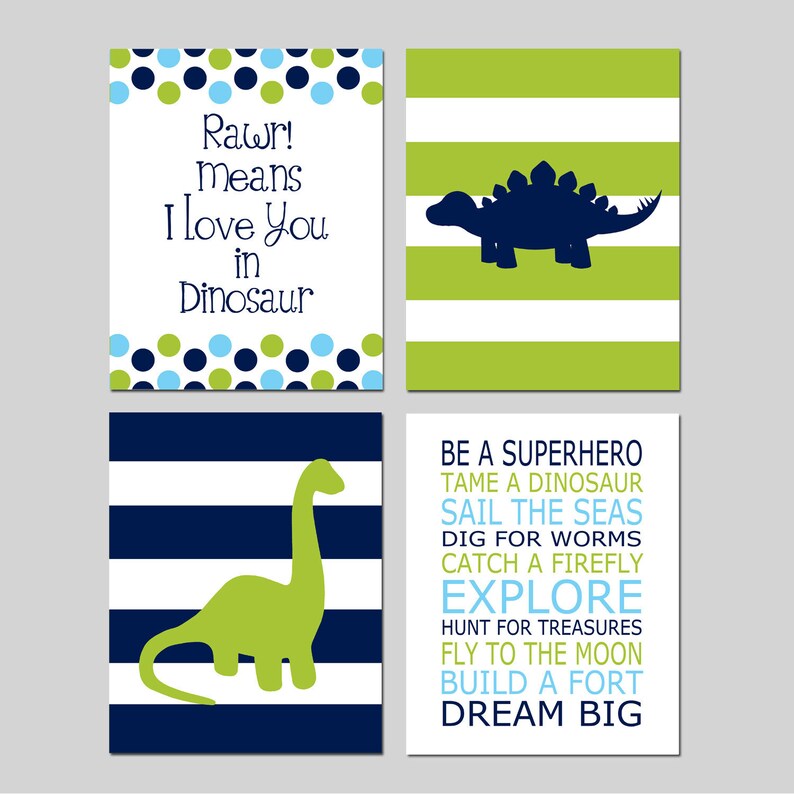 Dinosaur Room Decor Dinosaur Decor Dinosaur Nursery Art - Etsy