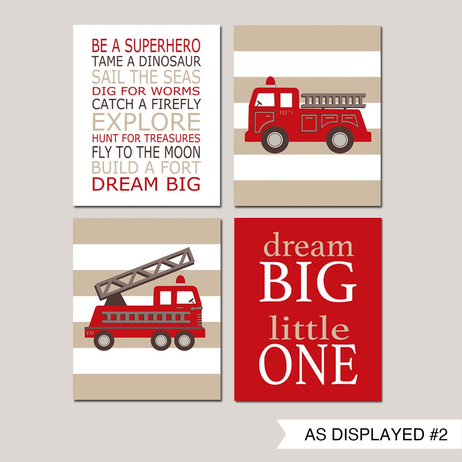 Firetruck Room Decor, Firetruck Art, Firetruck Decor, Fire Truck Art ...