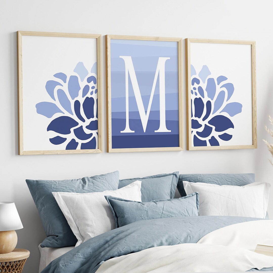 Tween Girl Bedroom Decor, Blue Wall Art for Girl Room Decor, Blue ...