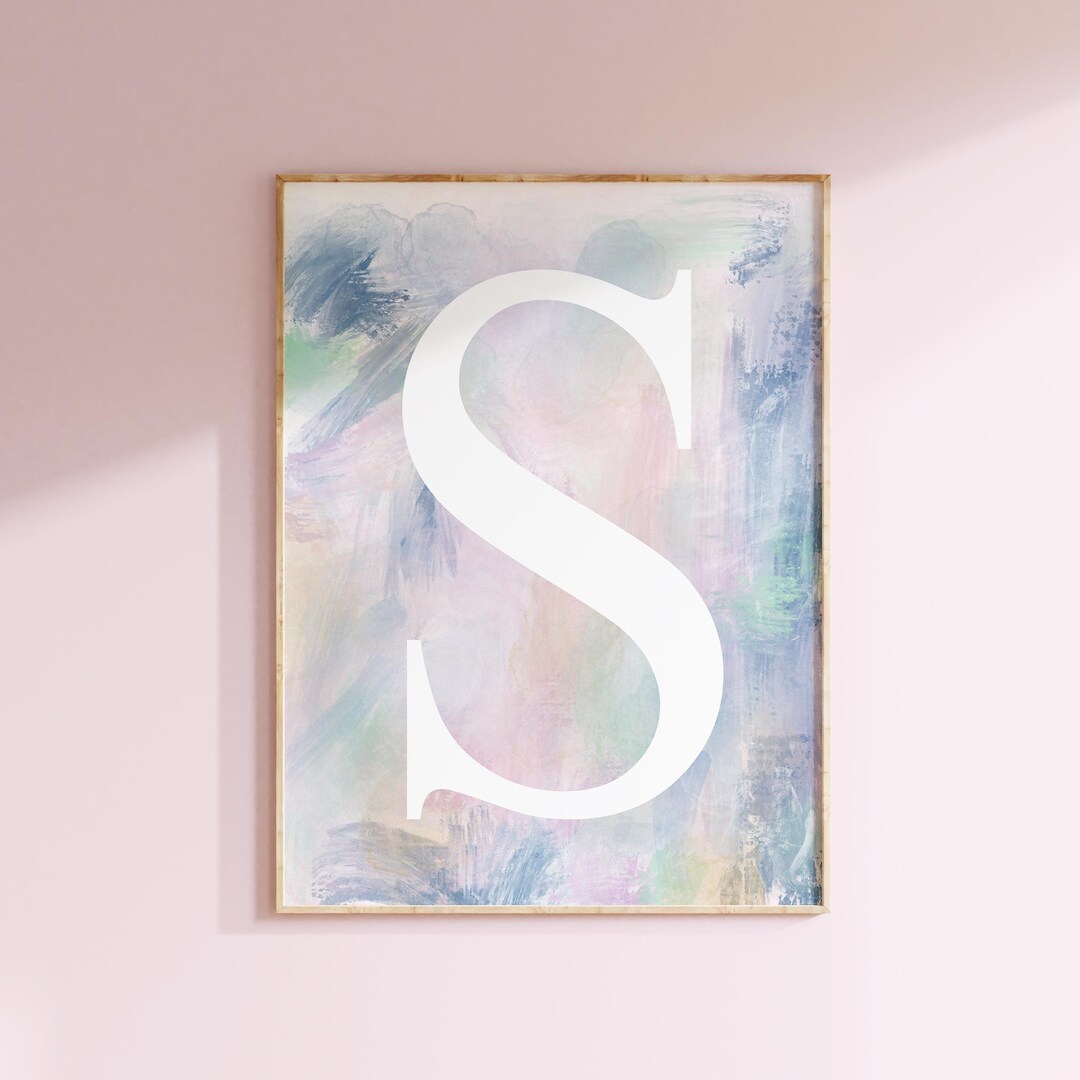 Tween Girl Room Decor Initial Print, Bedroom Decor for Teens Girl ...