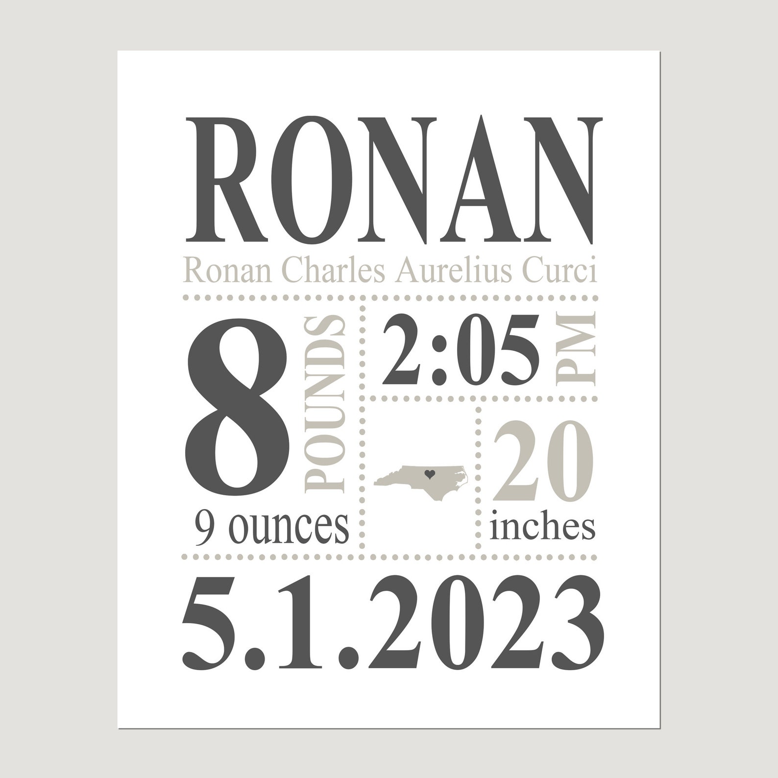 Birth Stats Sign - Birth Statistics Sign - Custom Birth Stats Wall Art ...