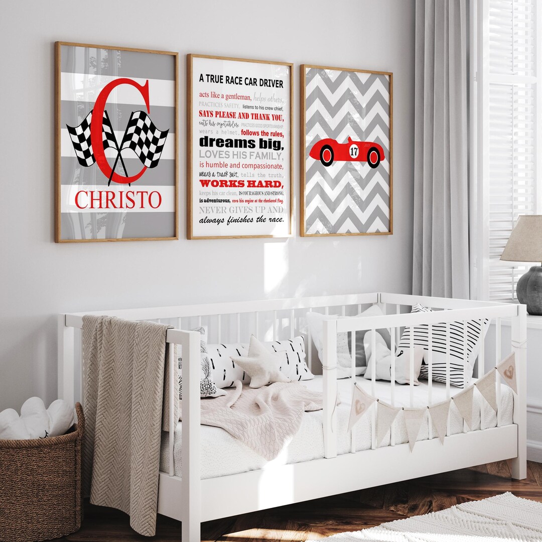 Race Car Nursery Art, Racing Wall Art for Boy Room Decor, A True Race ...