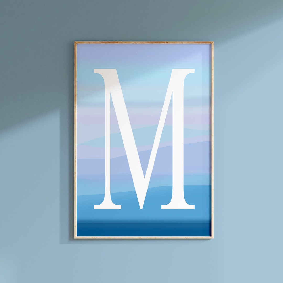 Ombre Initial Print, Tween Girl Room Decor, Personalized Gift for Girls ...