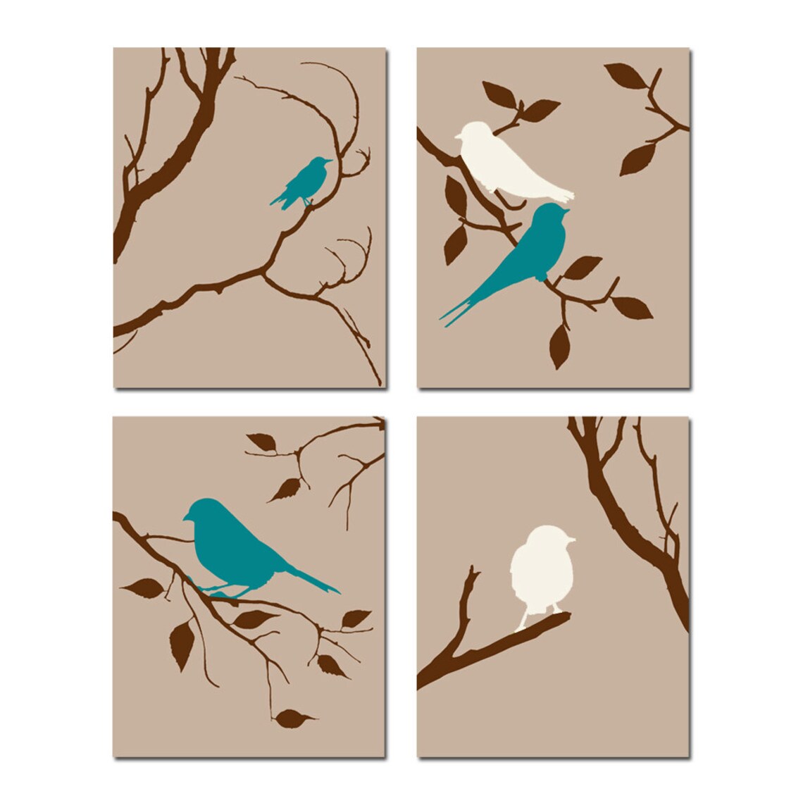 Bird Wall Decor Bird Wall Art Bird Artwork Set of 4 Birds - Etsy