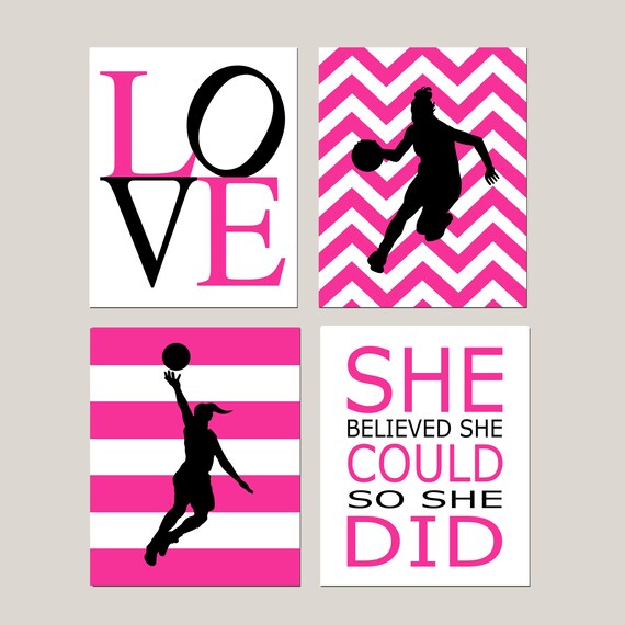 Girls Basketball Wall Art Girls Basketball Decor Girls | Etsy