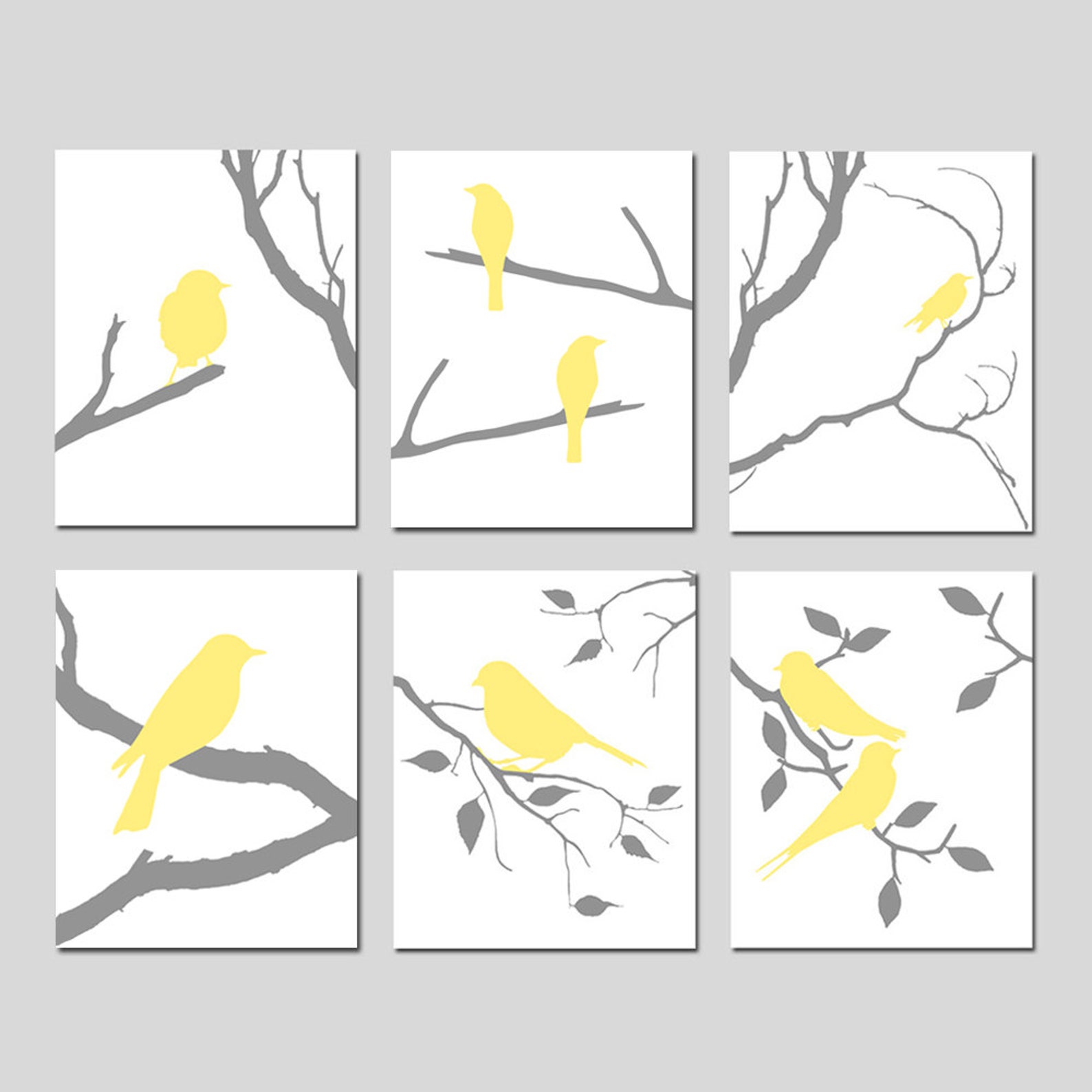 Wall Art Birds Set of 6 Bird Prints or Bird Canvas Art, Bird Decor ...