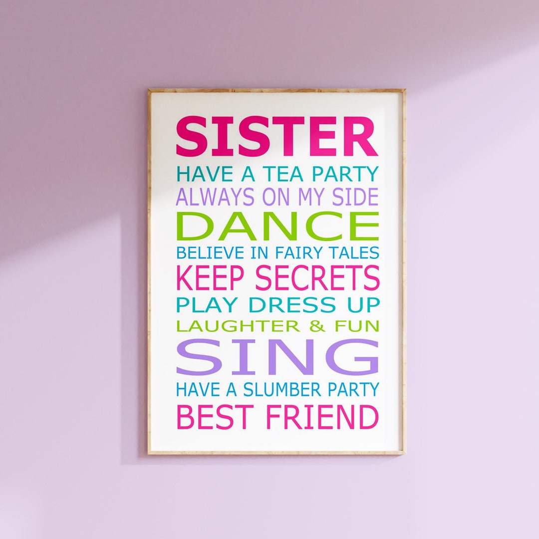 Sisters Sign, Sisters Quote Print, Sisters Wall Decor, Big Sister Quote ...