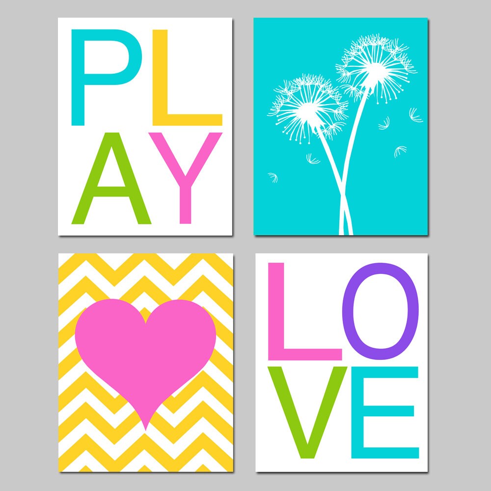 Girl Playroom Decor Girl Playroom Art Playroom Wall Art Love | Etsy