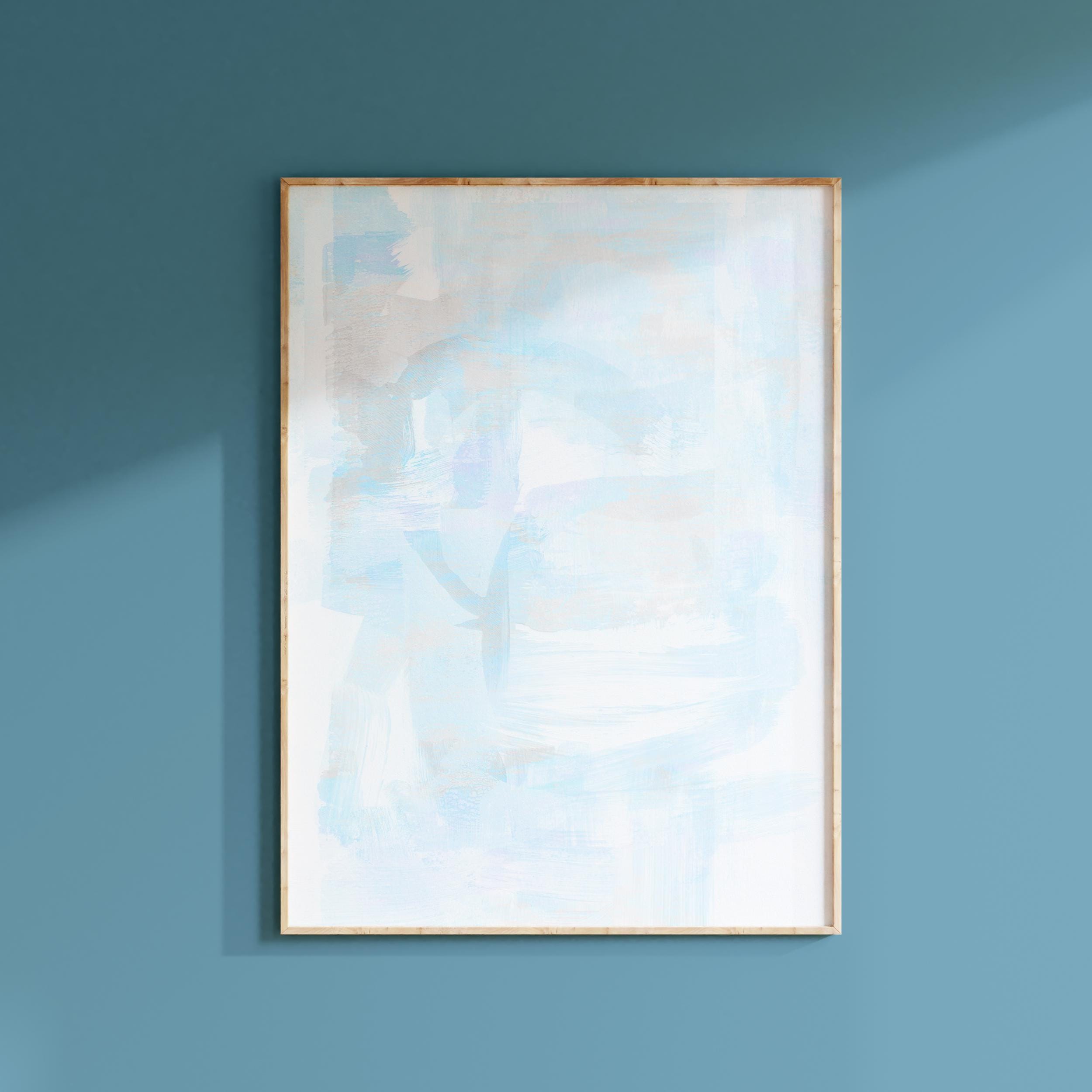 Light Blue Wall Art, Pastel Blue Print, Pale Blue Abstract Art Print ...