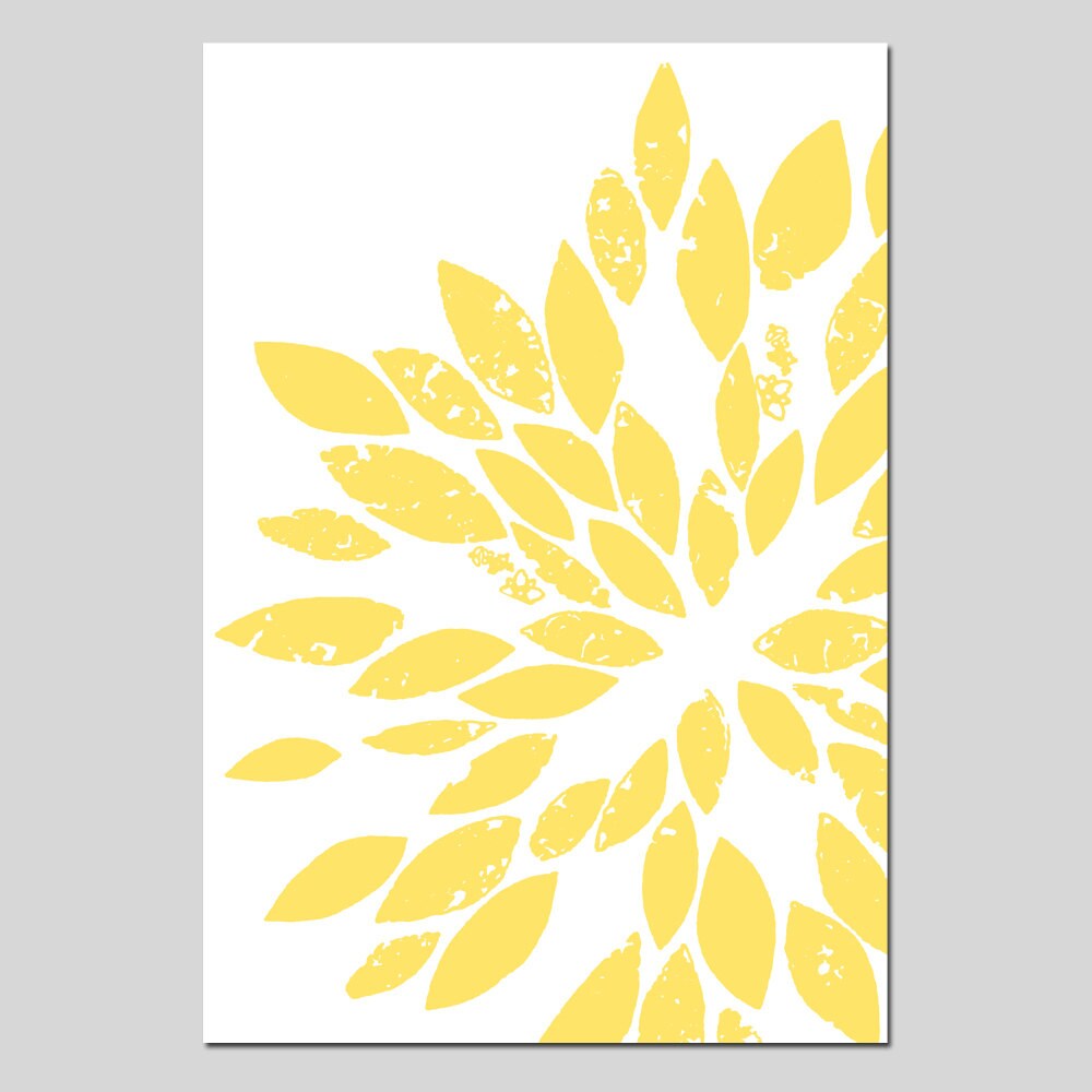 Modern Floral Burst Art Set of 3 Modern Floral Prints or - Etsy