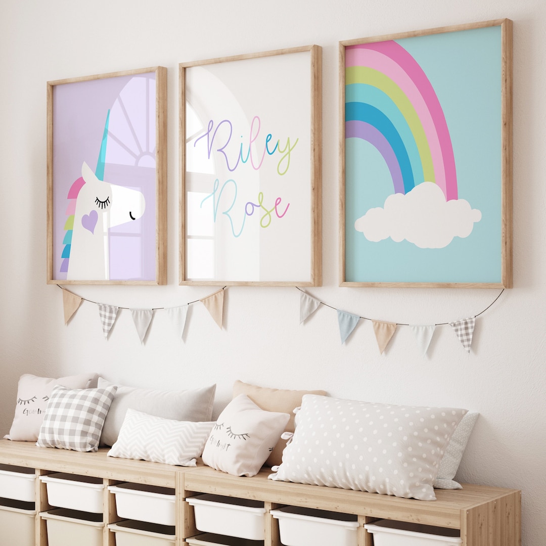 Unicorn Room Decor, Unicorn Art for Girls Room Decor, Girl Bedroom ...