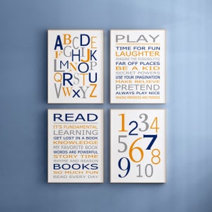 Boy Playroom Wall Art Playroom Decor Playroom Art Set of 4 Playroom ...