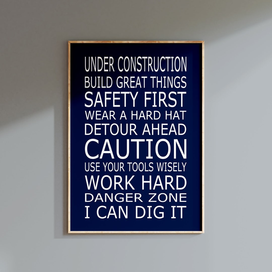 Construction Rules Sign, Construction Nursery Decor, Construction Wall ...