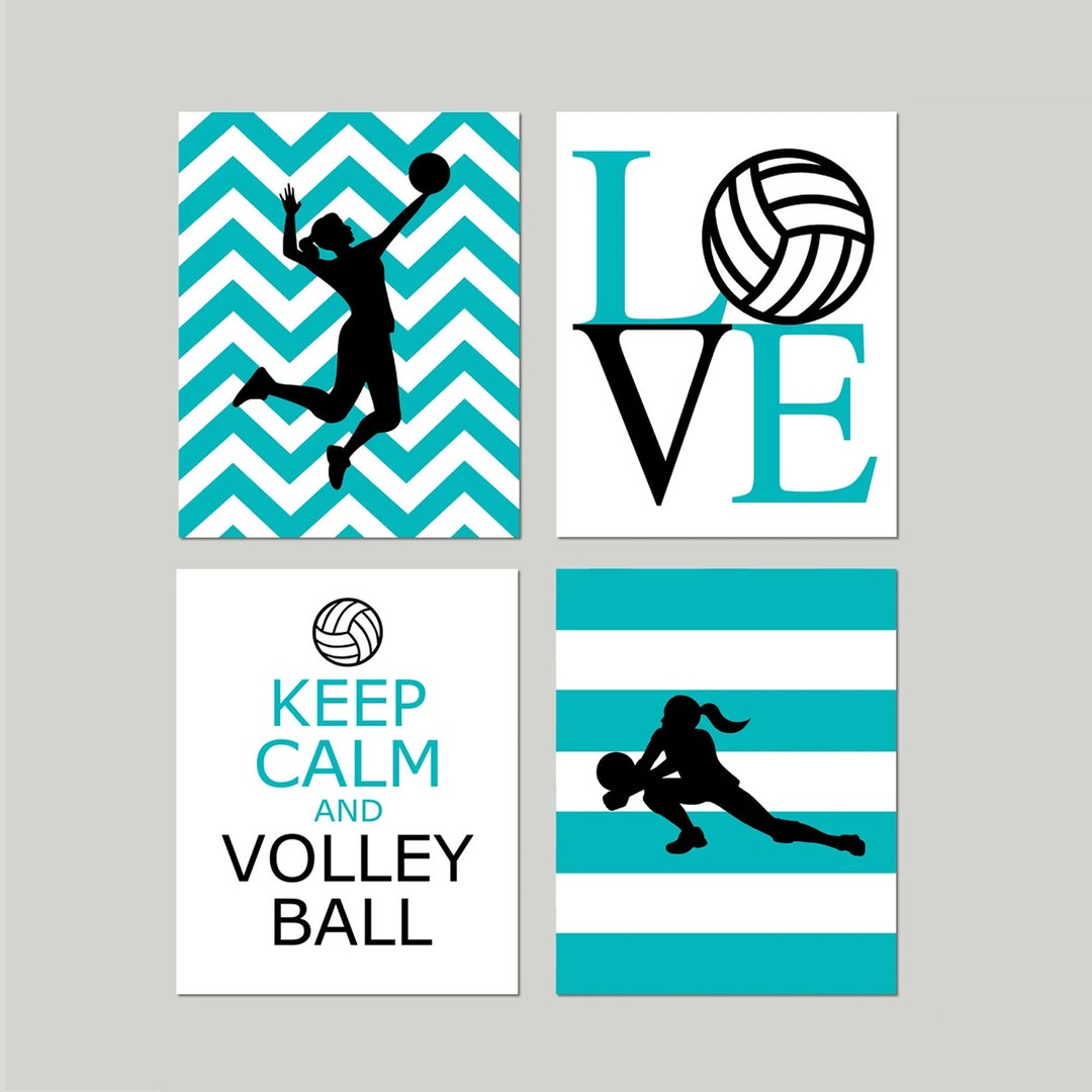 Volleyball Wall Art, Teen Girls Sports Decor, Volleyball Art for Girls ...