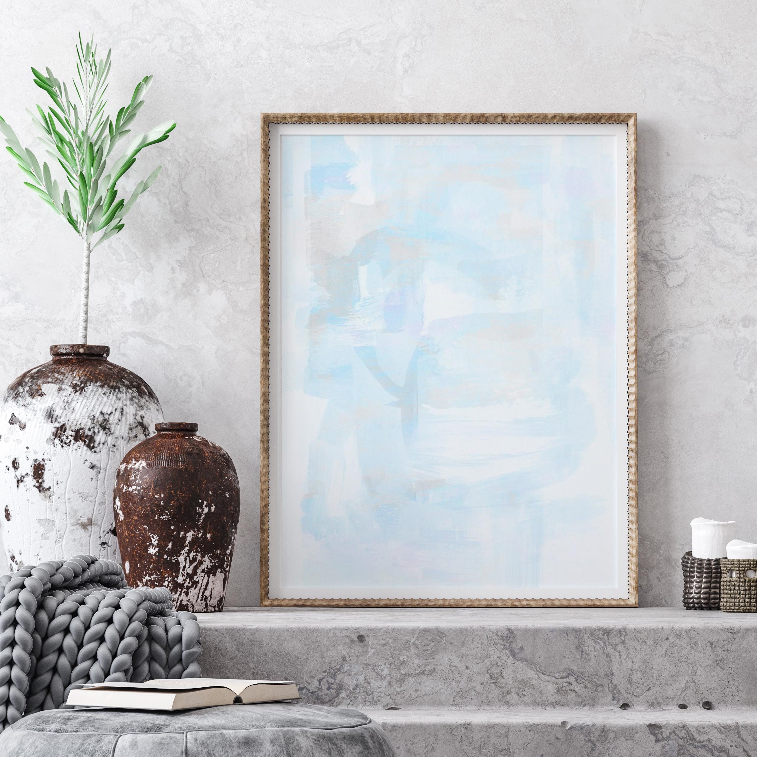 Light Blue Wall Art, Pastel Blue Print, Pale Blue Abstract Art Print ...