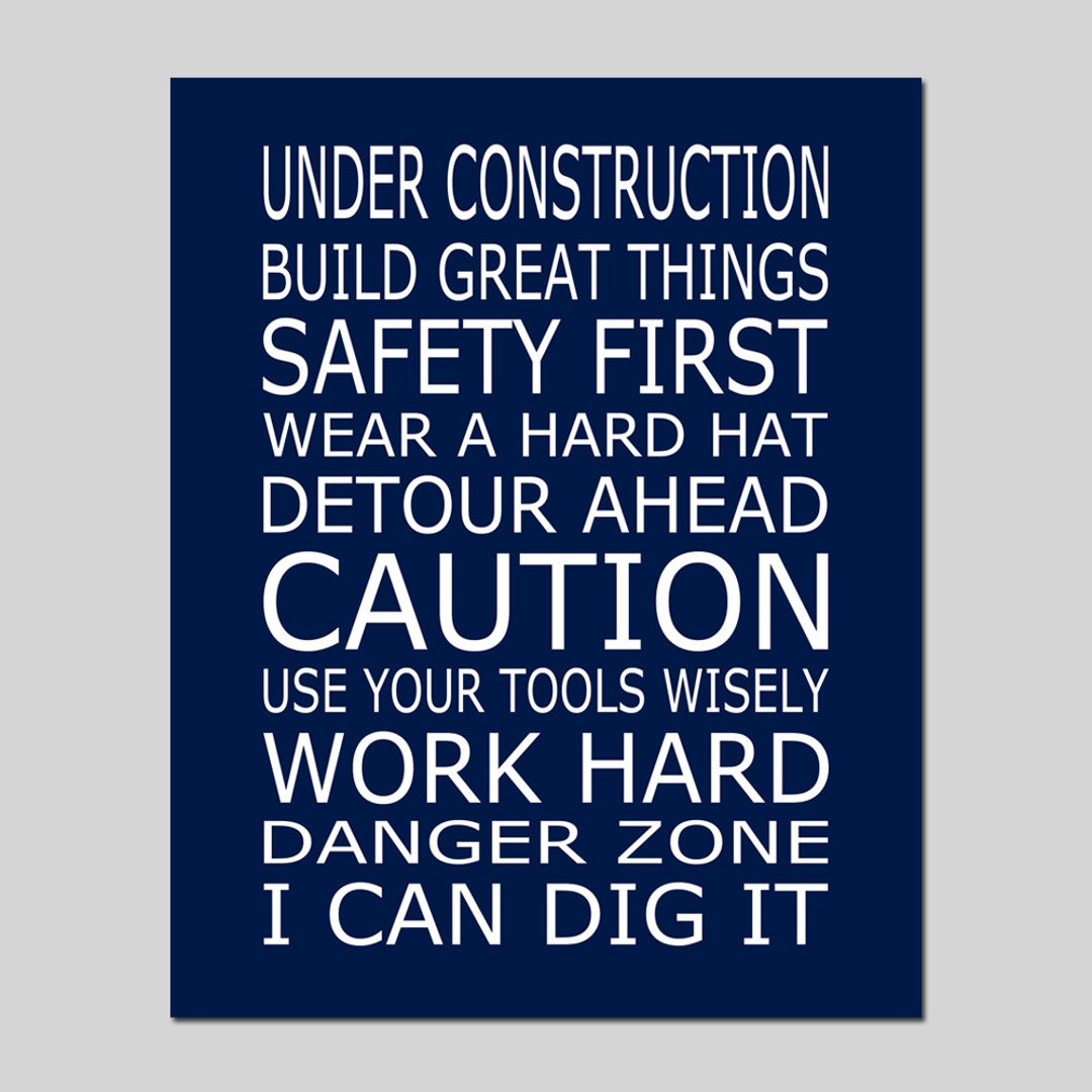 Construction Rules Sign Construction Nursery Decor - Etsy