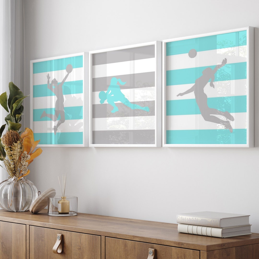 Volleyball Decor for Girl Room Decor, Girls Volleyball Wall Art ...