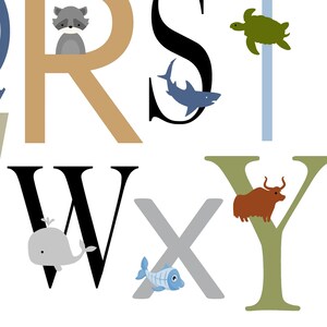 Jungle Animal Prints for Nursery, Animal Alphabet Print, Jungle Nursery ...