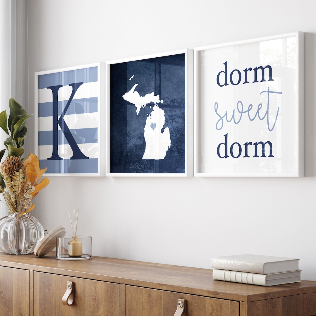 Dorm Wall Art for Girl, Dorm Room Decor, Girls Dorm Decor Blue, Dorm ...