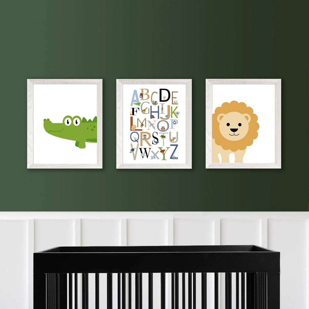 Jungle Animal Prints for Nursery, Animal Alphabet Print, Jungle Nursery ...