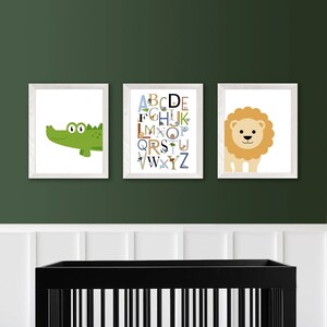 Jungle Animal Prints for Nursery, Animal Alphabet Print, Jungle Nursery ...